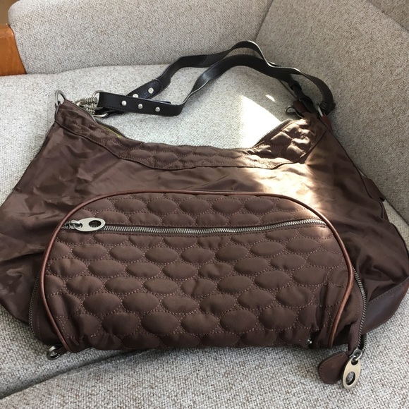 Mosey | Bags | Unique Mosey Brown Nylon Bag Folds Into Itself | Poshmark